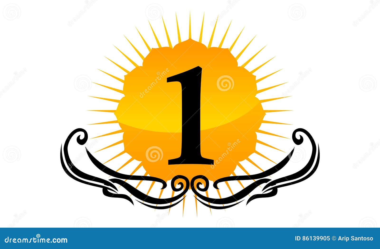 Modern Logo Number 1 stock vector. Illustration of circle - 86139905