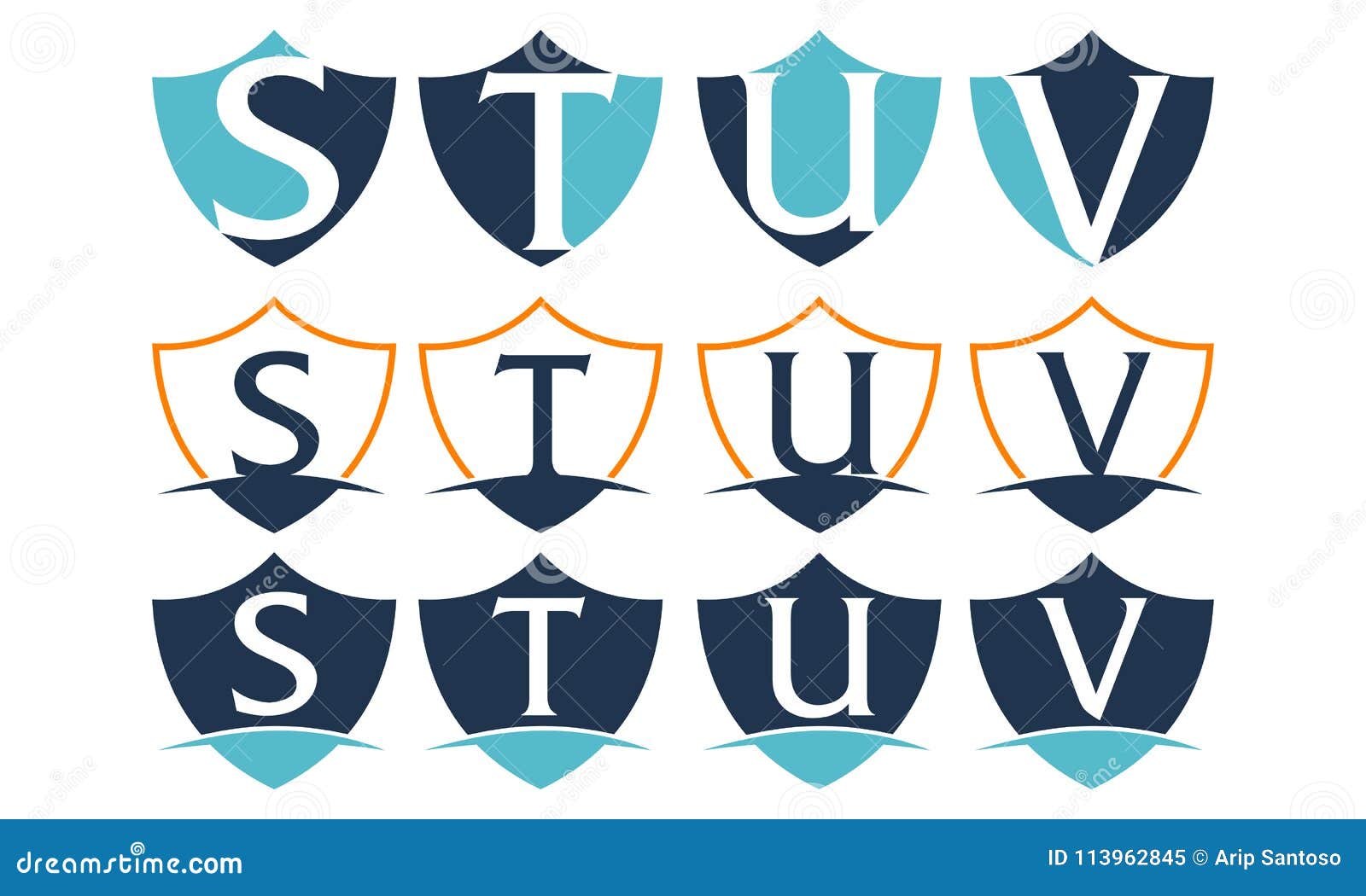 Modern Logo Shield Template Set Stock Vector - Illustration of icon ...