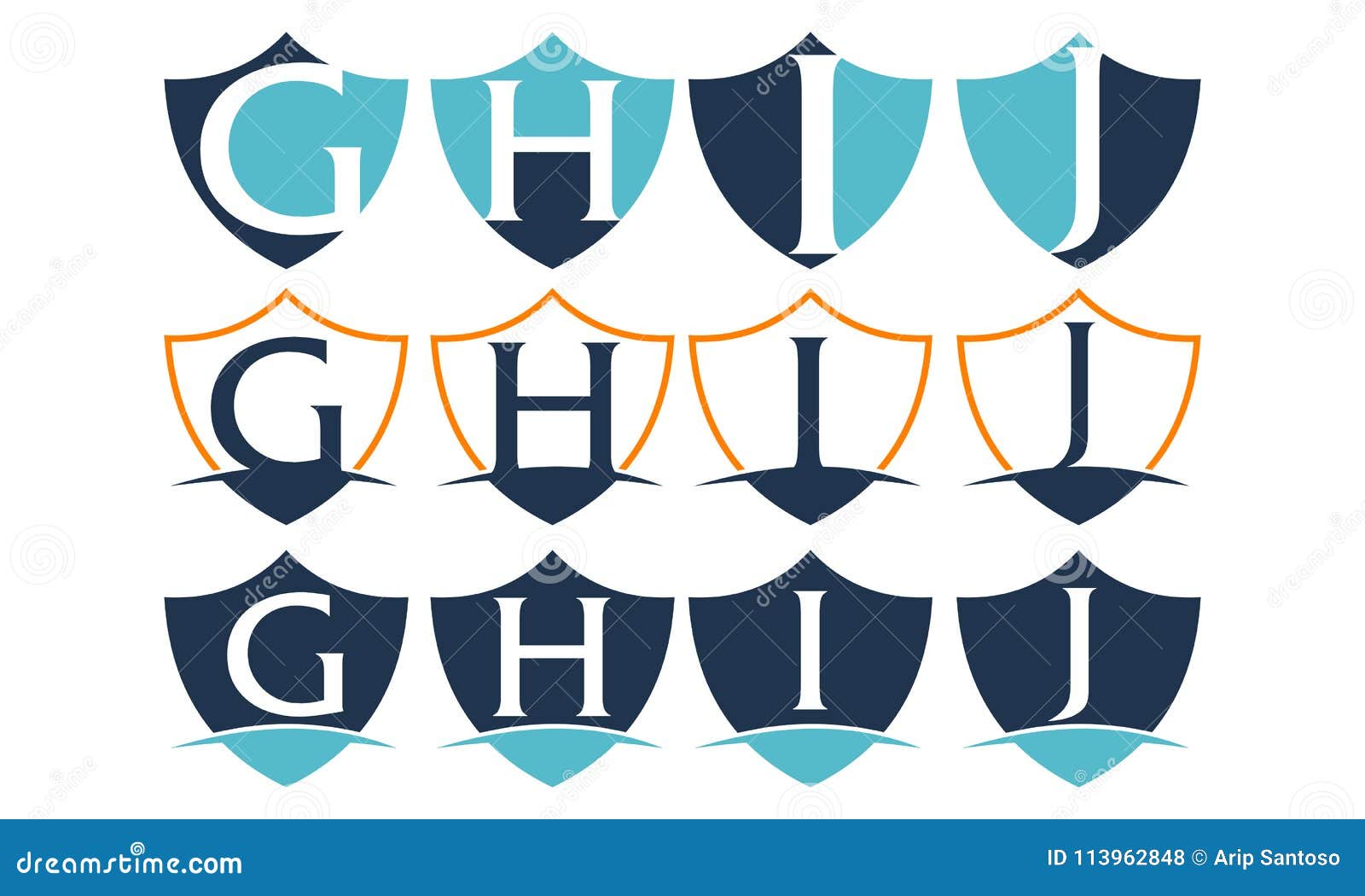 Modern Logo Shield Template Set Stock Vector - Illustration of ...