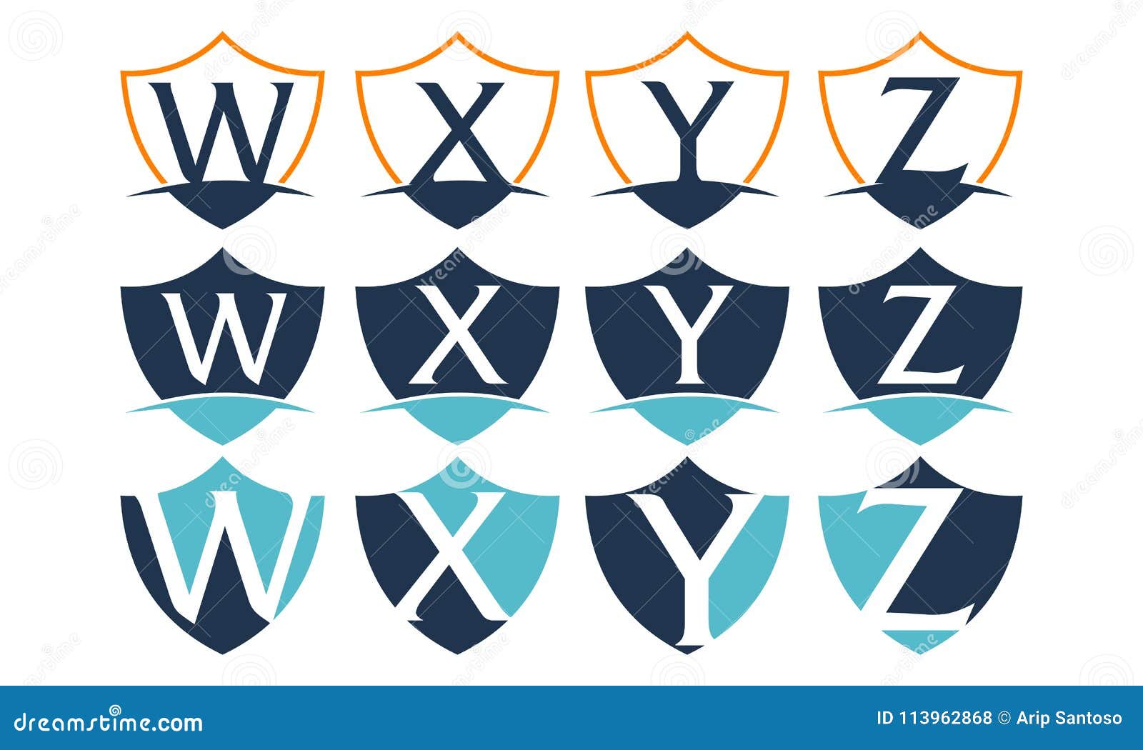 Modern Logo Shield Template Set Stock Vector - Illustration of ...