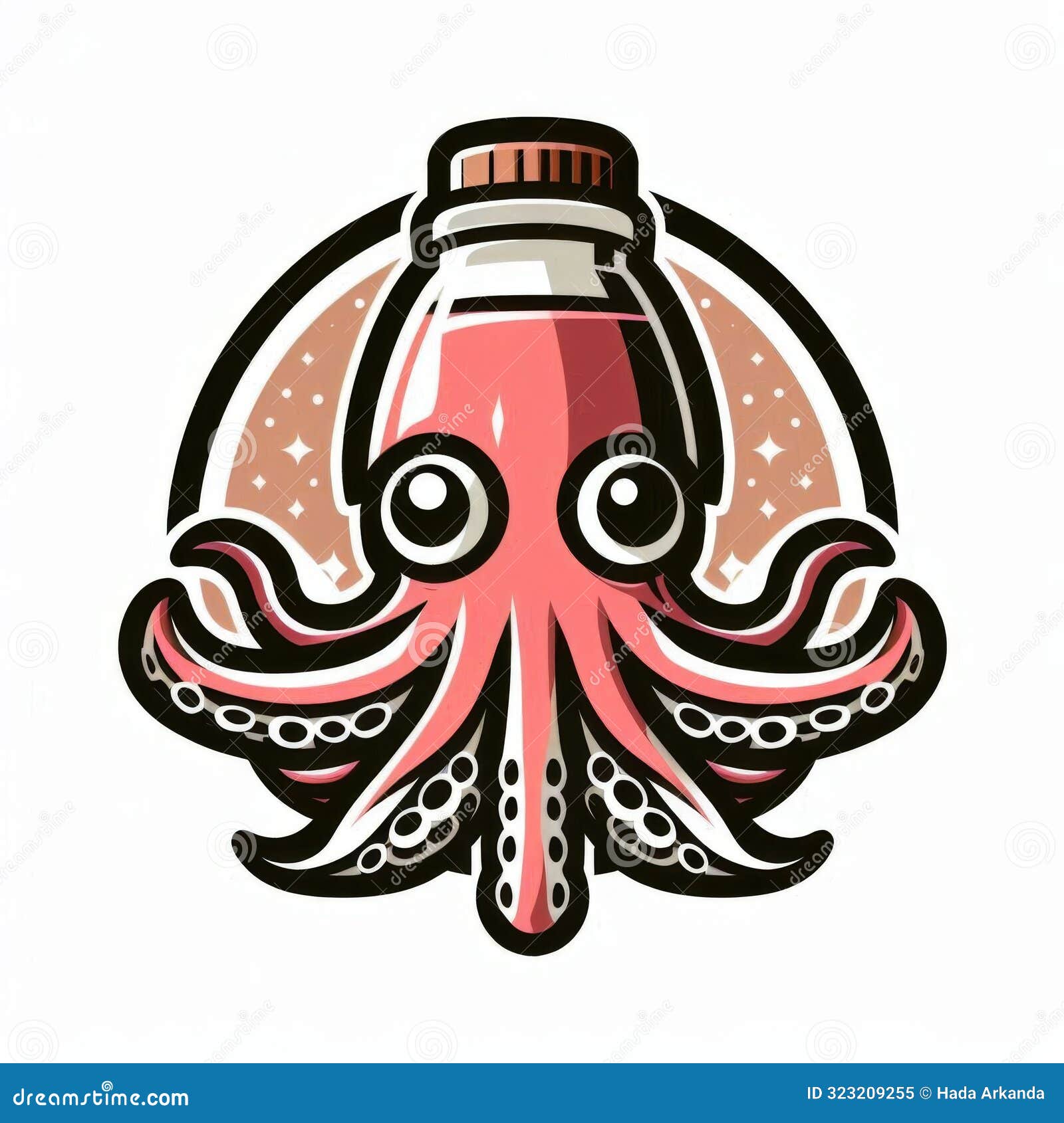 Modern Logo Squid Vector Vibrant Color Stock Illustration ...
