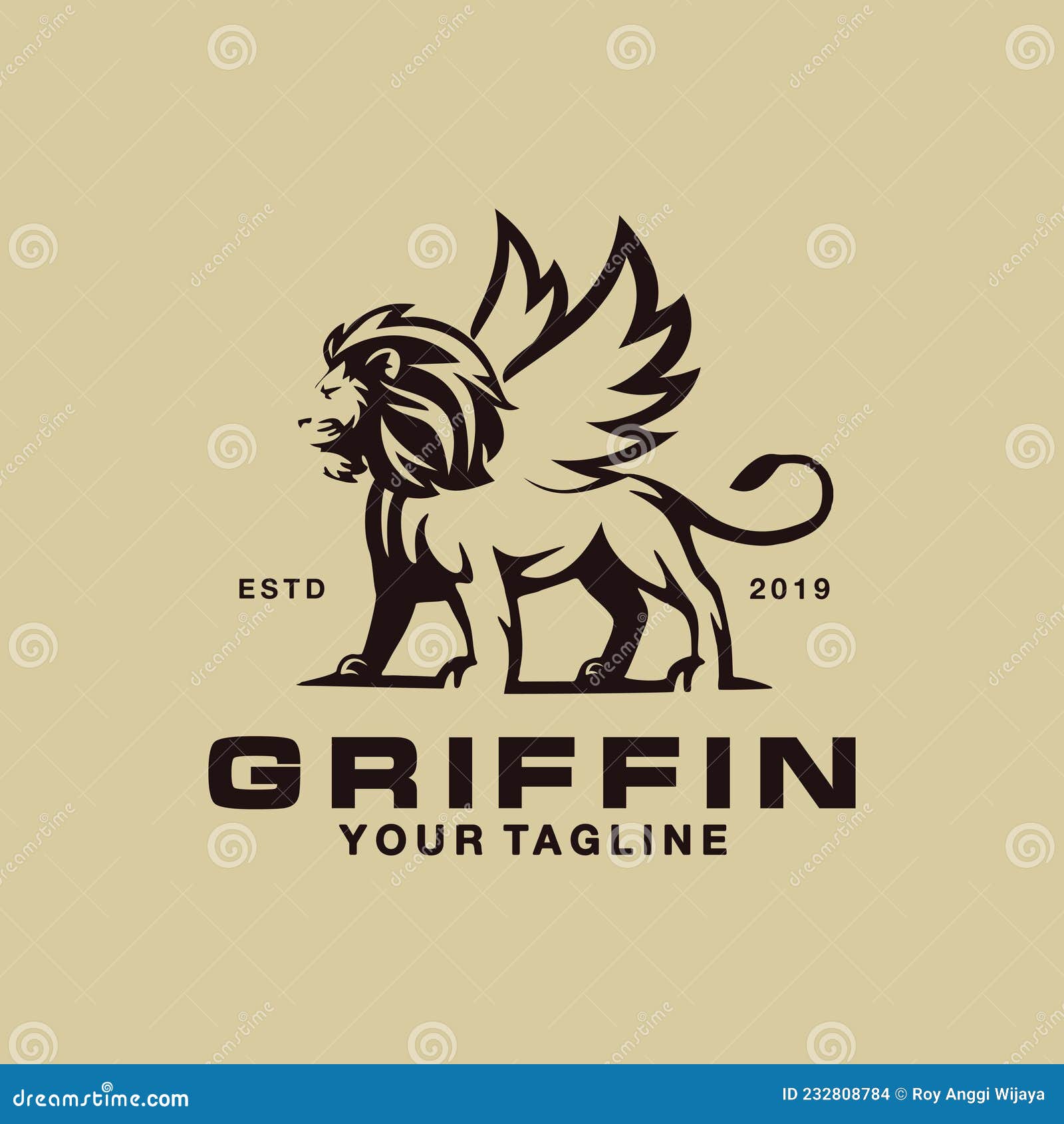Griffin Logo Design Template Idea Stock Vector - Illustration of ...
