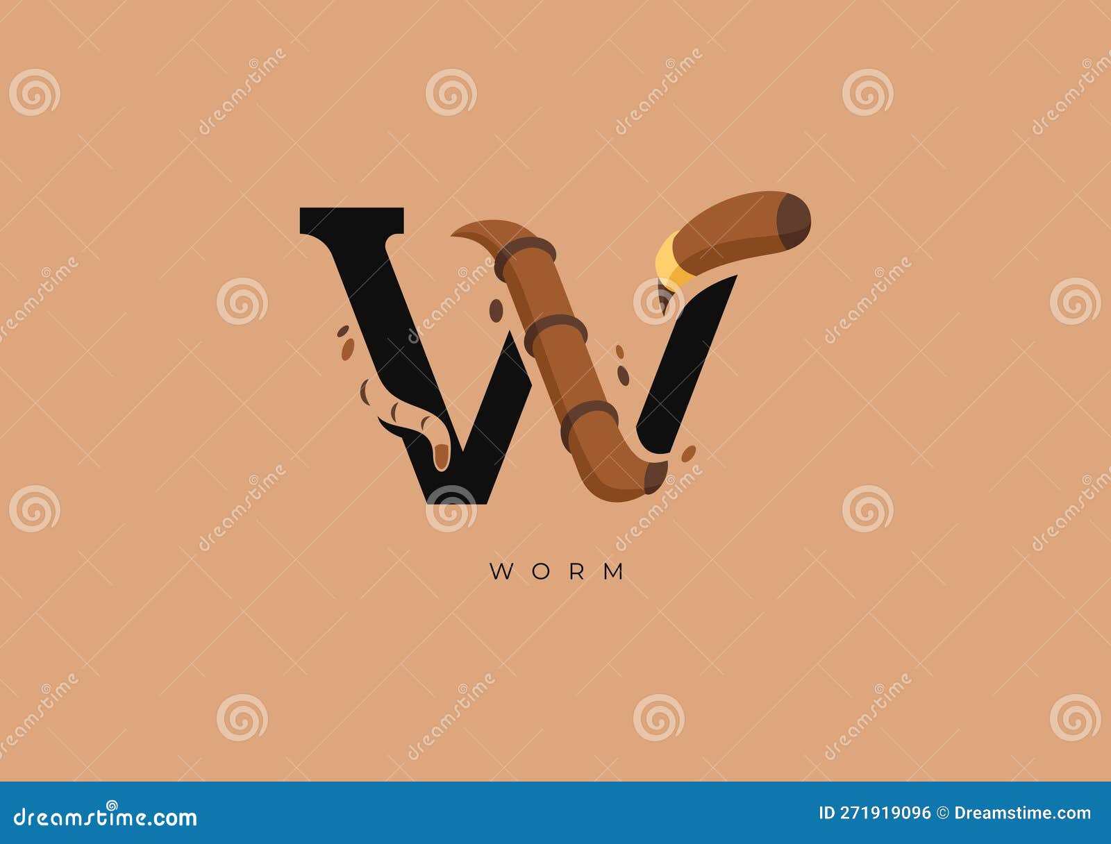 WORM W MONOGRAM, VECTOR LOGO Stock Vector - Illustration of ...