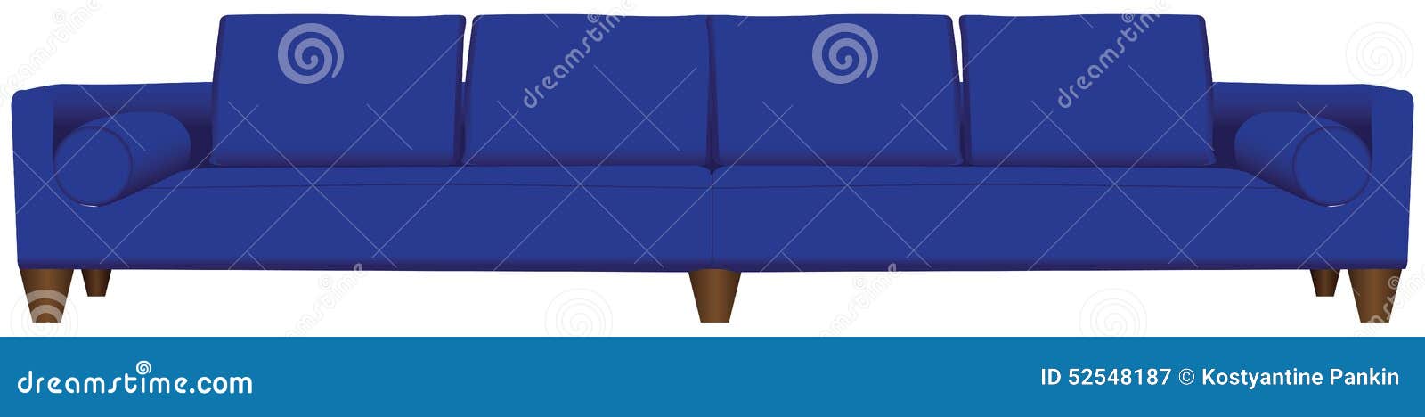 Modern long sofa stock vector. Illustration of pattern - 52548187
