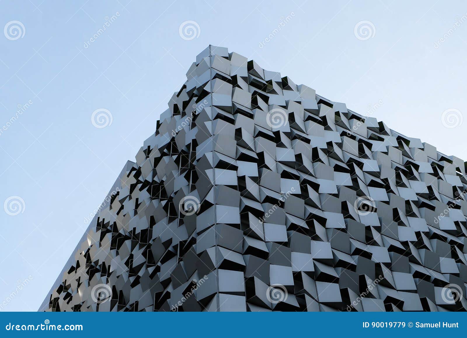 Modern Looking Faceted Building Stock Image - Image of lighting ...