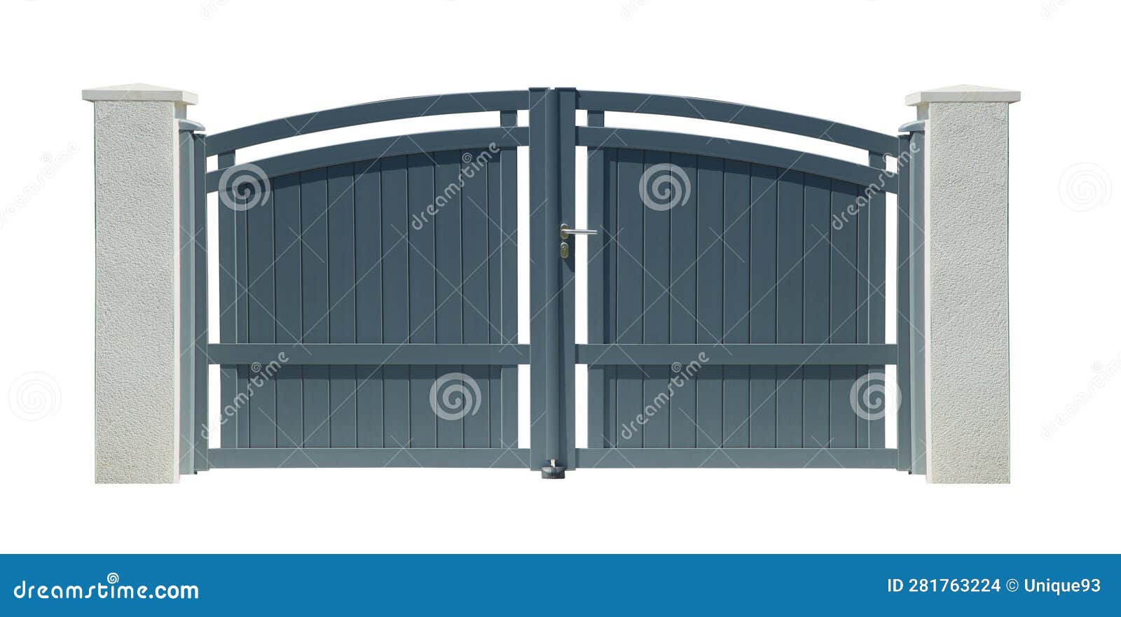 Modern-looking Grey Aluminium Gate Stock Photo - Image of aluminum ...