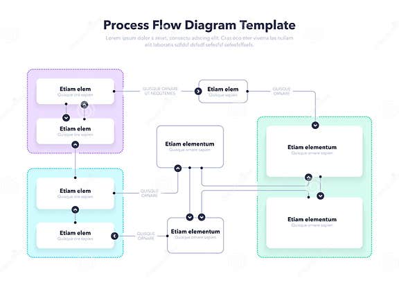 Modern Looking Process Flow Diagram Layout Template Stock Vector ...
