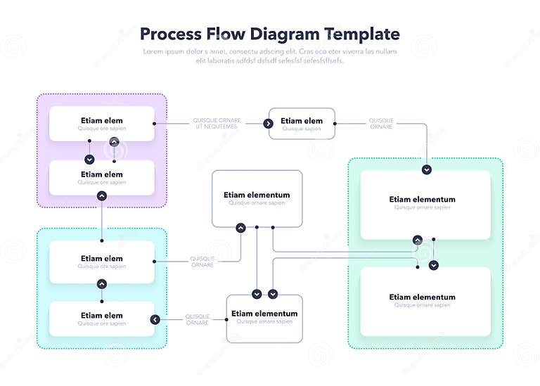 Modern Looking Process Flow Diagram Layout Template Stock Vector ...