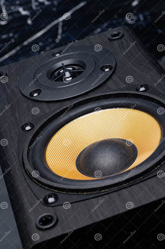 Modern Loudspeaker System with Dynamic Head and Tweeter Close-up Stock ...