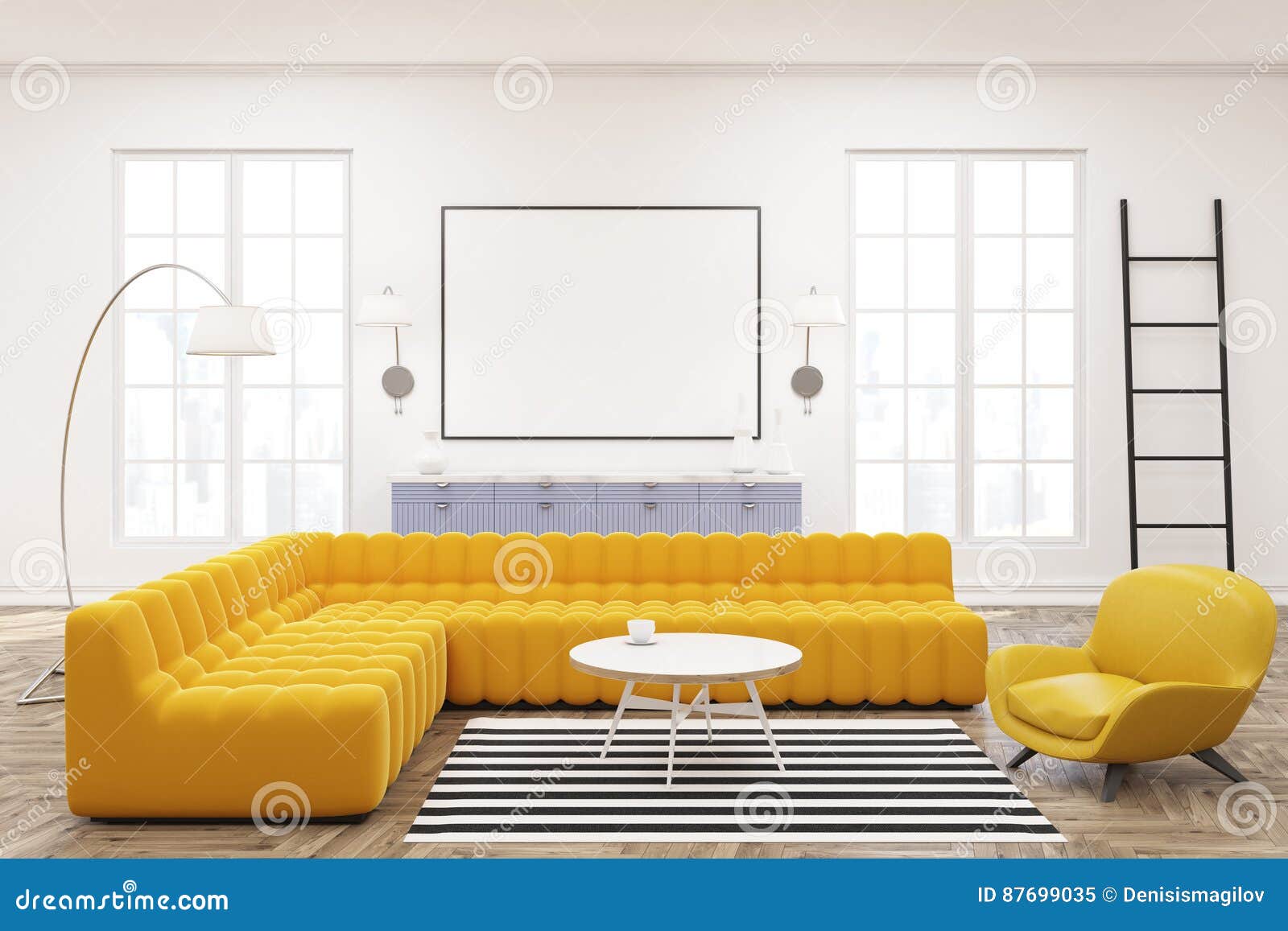 Modern Lounge Interior, Poster Stock Illustration - Illustration of ...
