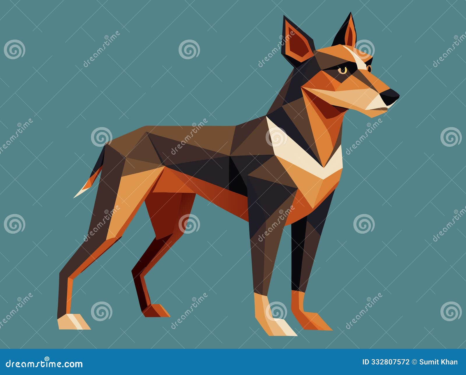 Low Poly Art Dog Background - Geometric Canine Design for Modern and ...