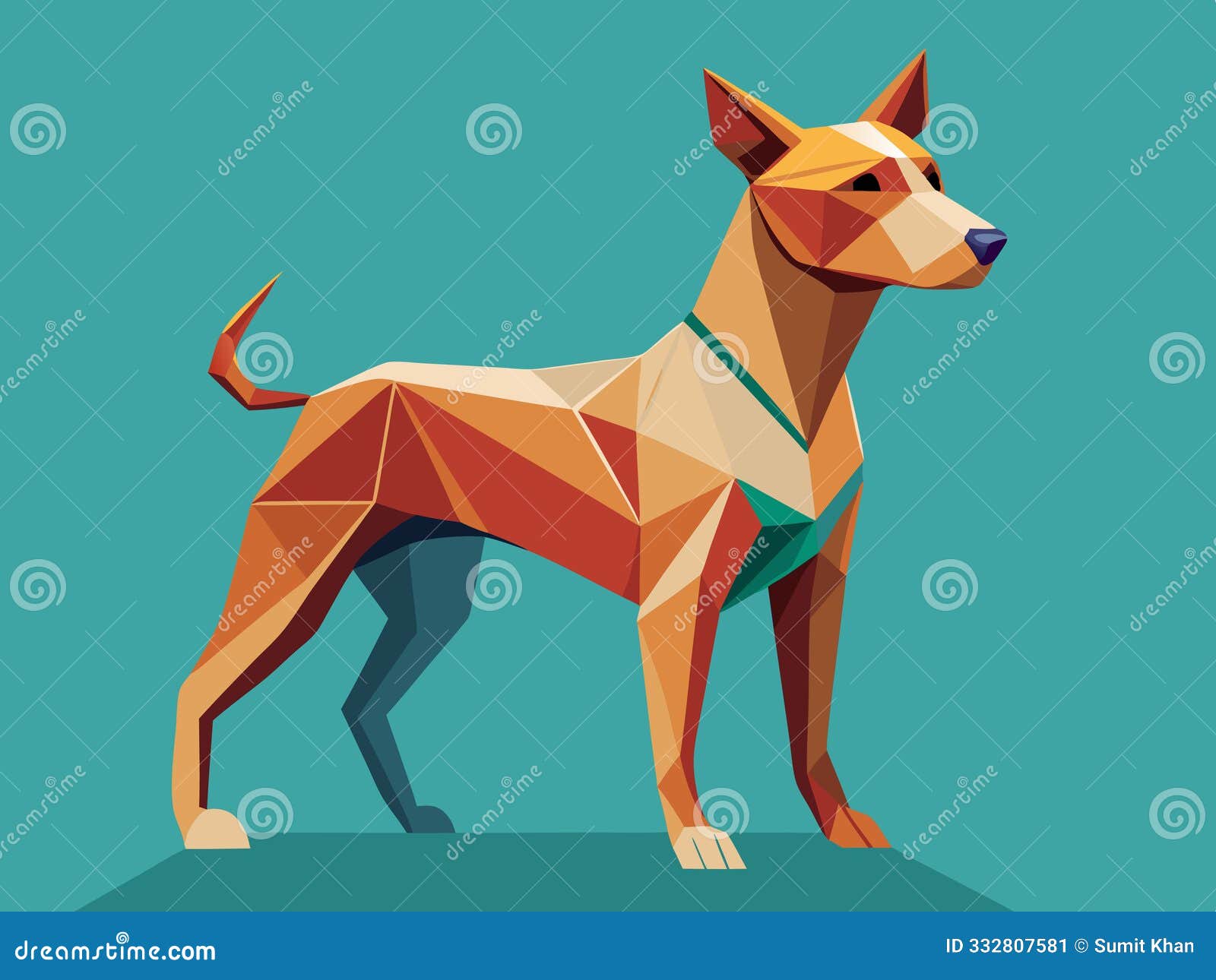 Low Poly Art Dog Background - Geometric Canine Design for Modern and ...