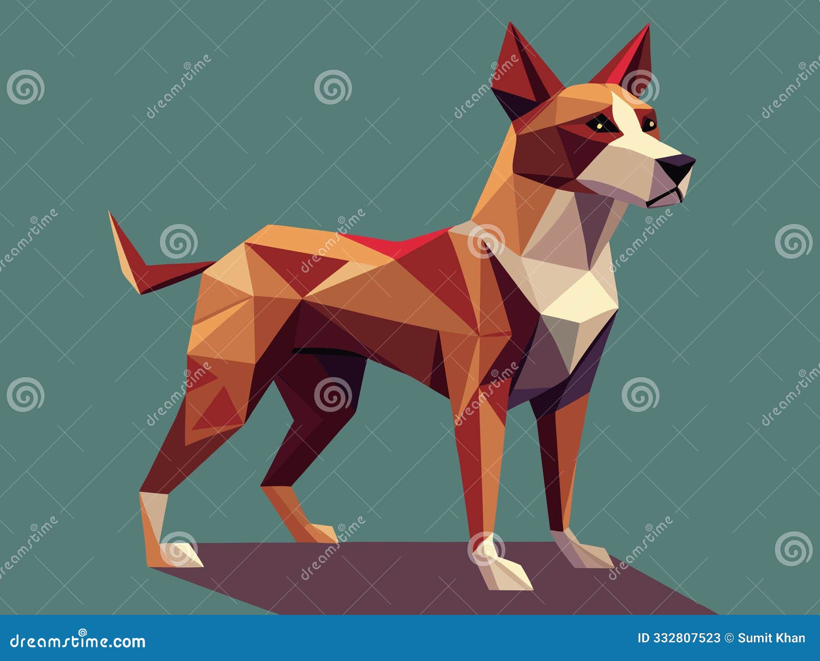 Low Poly Art Dog Background - Geometric Canine Design for Modern and ...