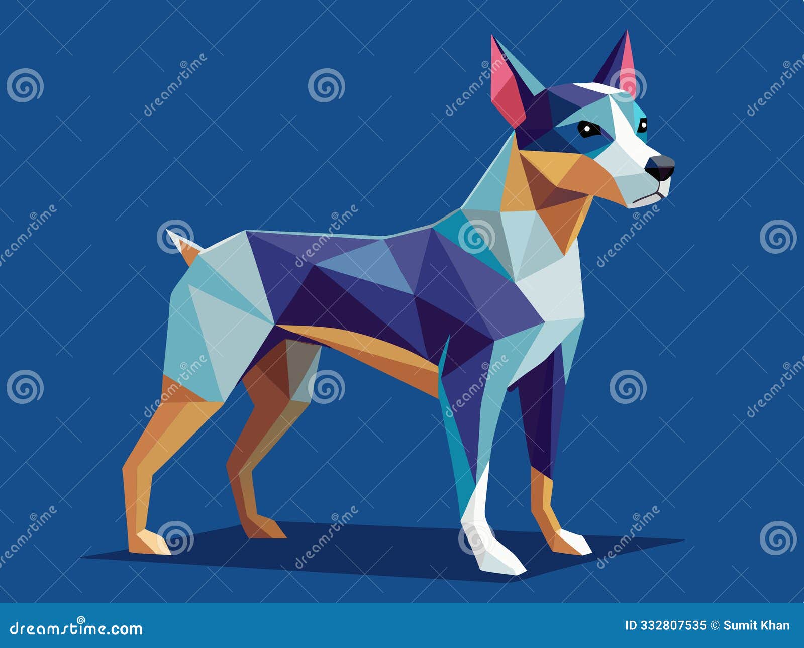 Low Poly Art Dog Background - Geometric Canine Design for Modern and ...
