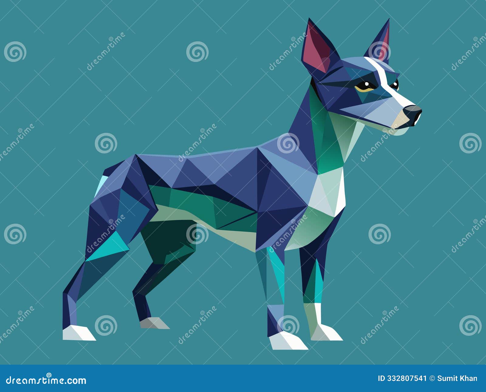 Low Poly Art Dog Background - Geometric Canine Design for Modern and ...