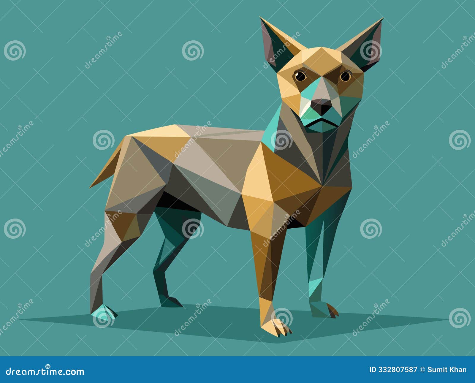 Low Poly Art Dog Background - Geometric Canine Design for Modern and ...