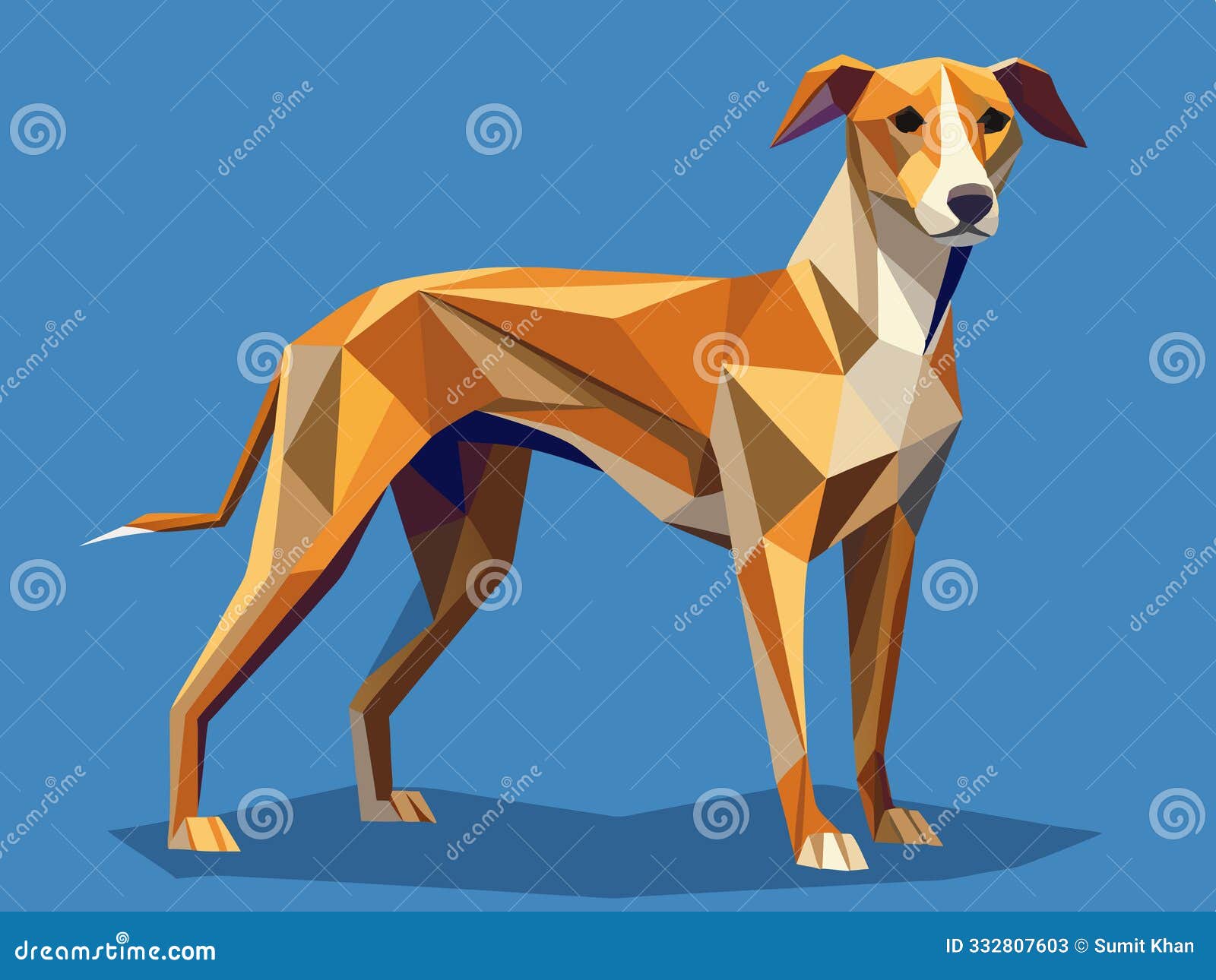 Low Poly Art Dog Background - Geometric Canine Design for Modern and ...