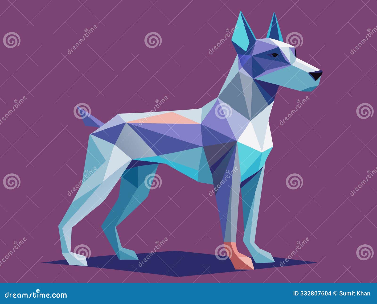Low Poly Art Dog Background - Geometric Canine Design for Modern and ...