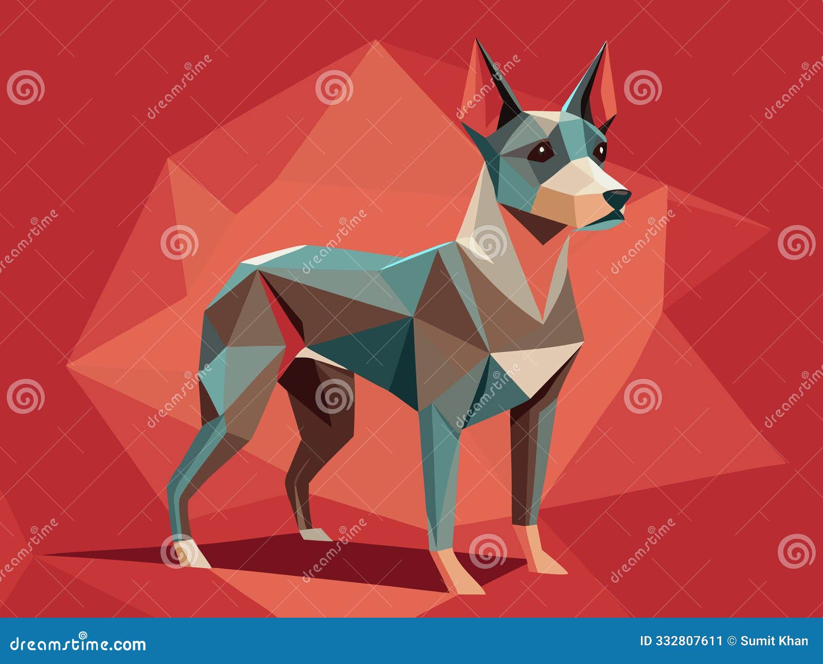 Low Poly Art Dog Background - Geometric Canine Design for Modern and ...