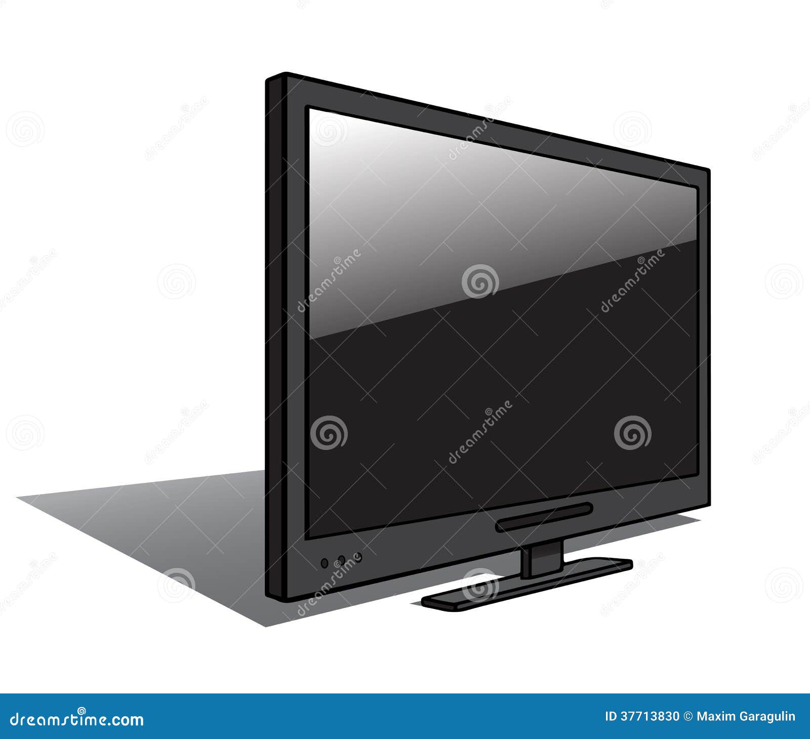 Modern LSD TV Isolated on White. Vector Stock Vector - Illustration of ...