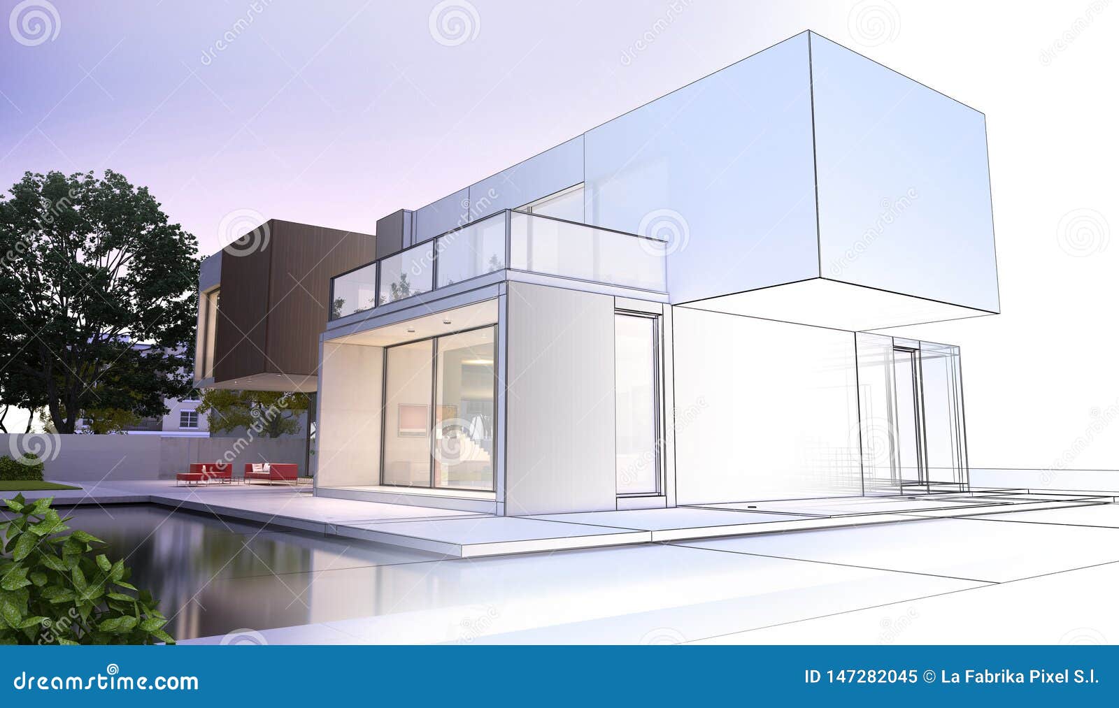 Modern Luxurious Home Project Evolution Stock Illustration ...
