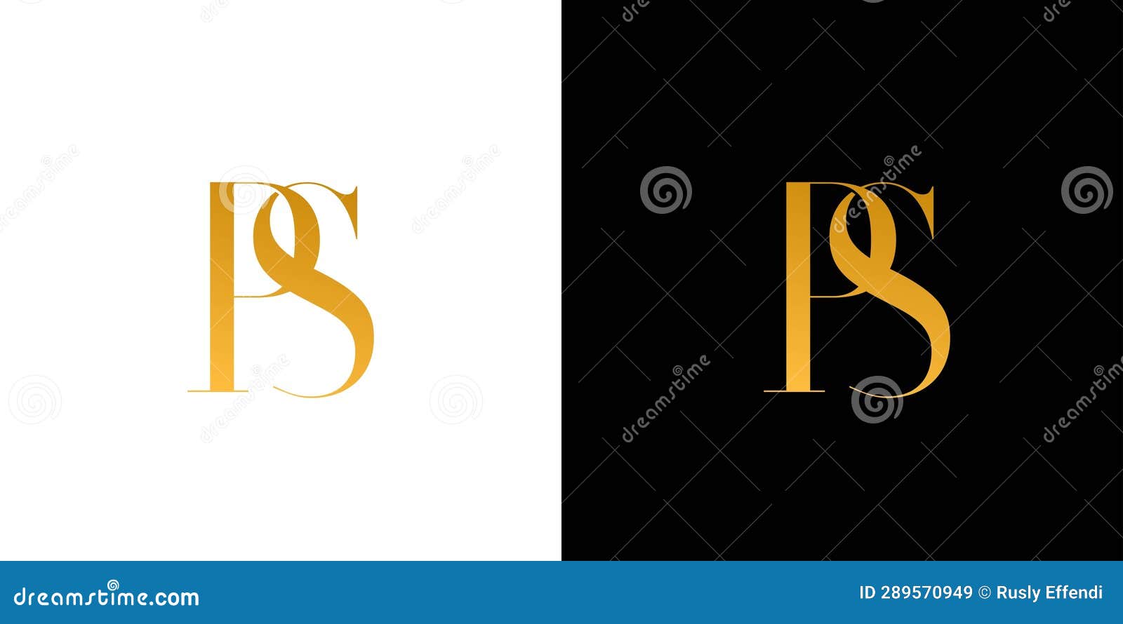 Modern and Luxurious PS Letter Initial Logo Stock Vector - Illustration ...