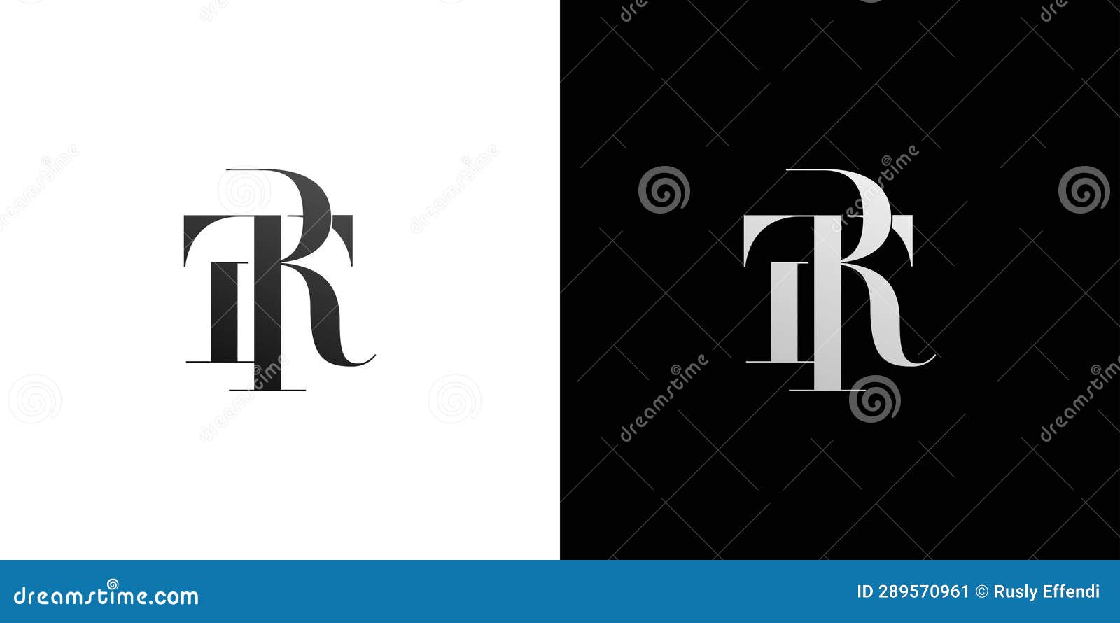 Modern and Luxurious RT Logo Design Stock Vector - Illustration of ...