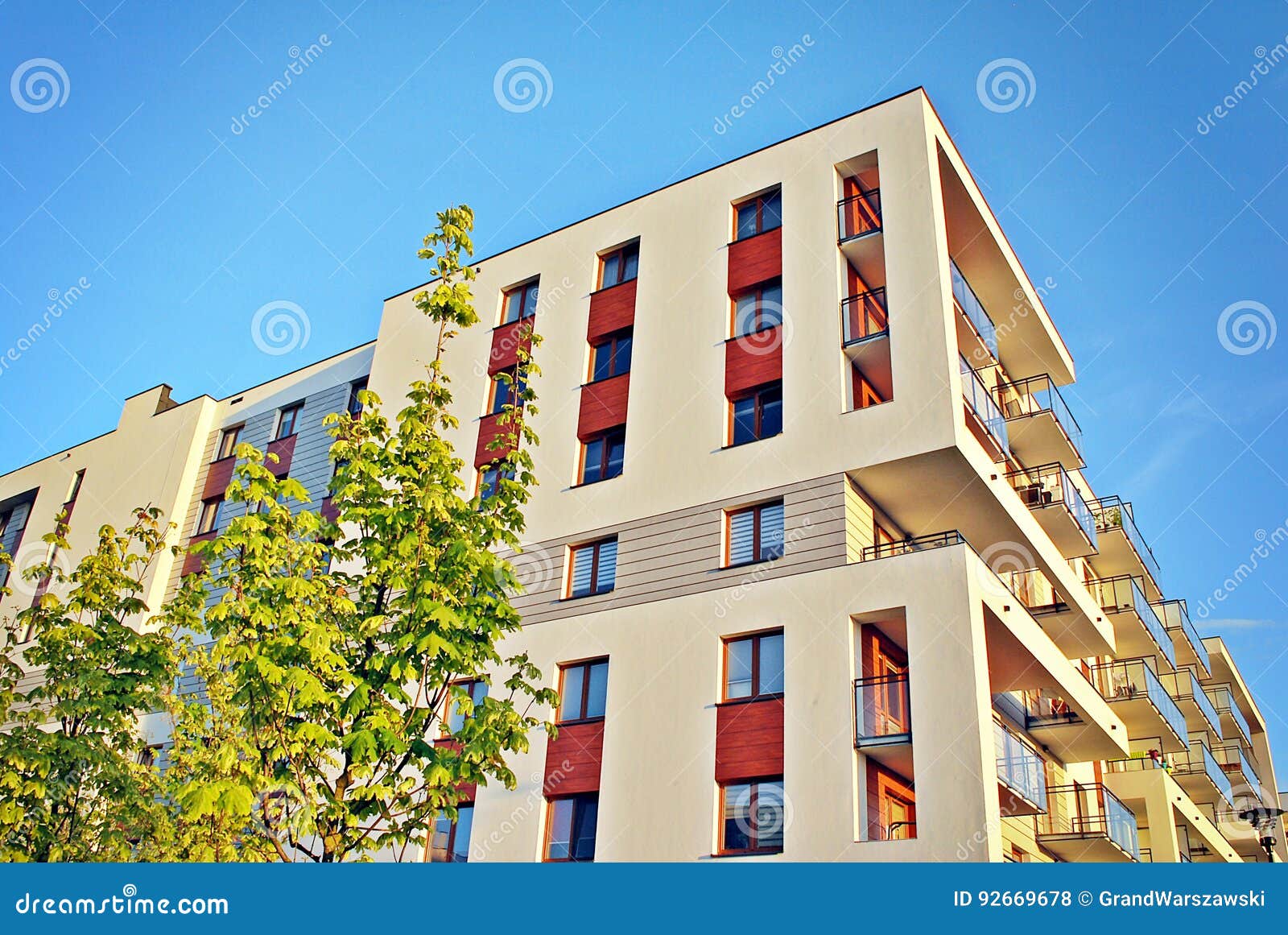Modern, Luxury Apartment Building Stock Photo - Image of clean, facade ...