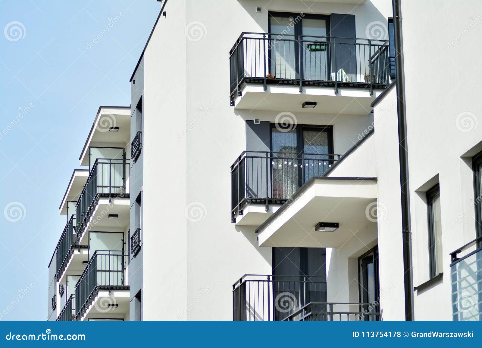 Facade of a Modern Apartment Building. Stock Photo - Image of ...