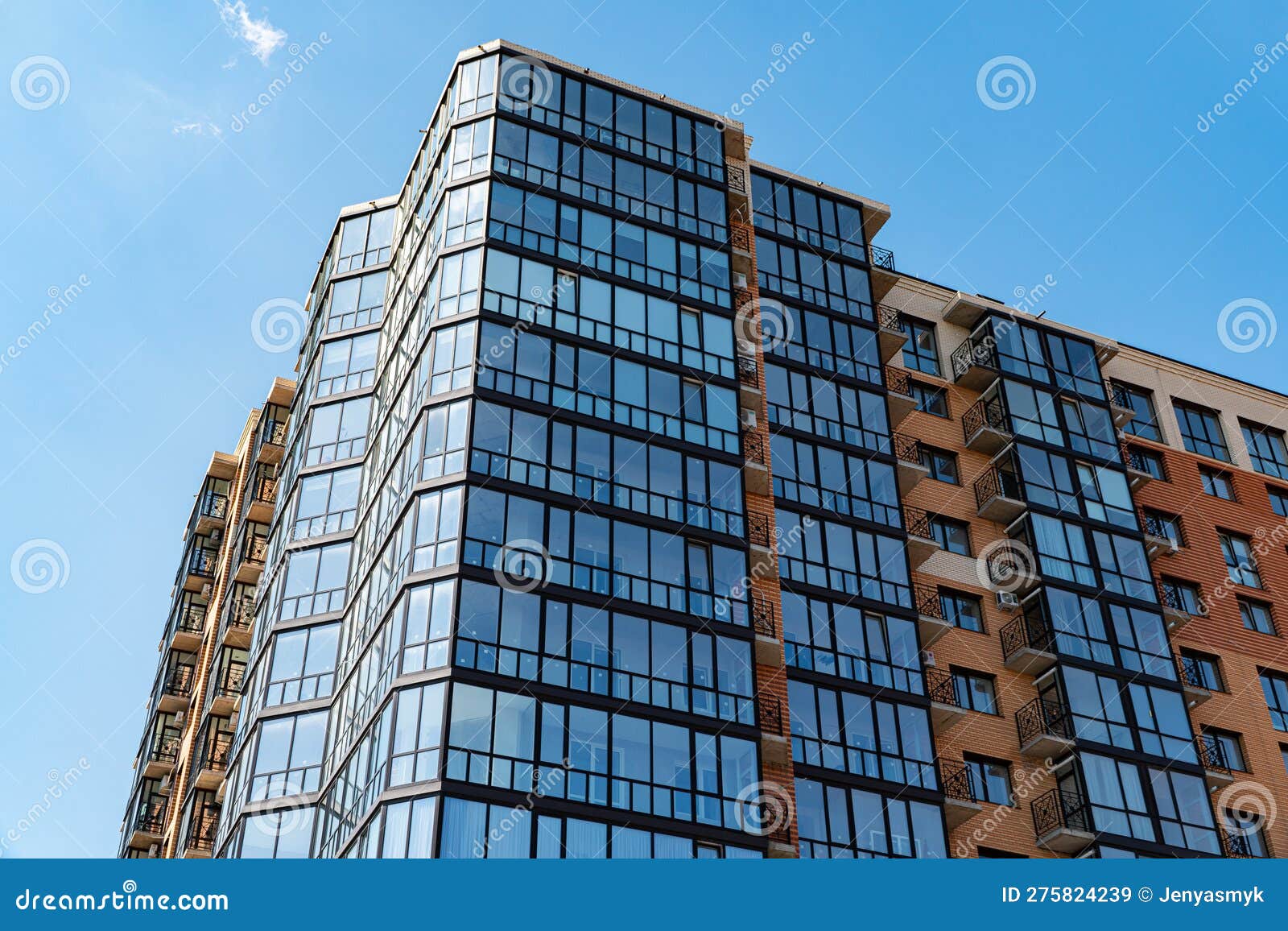 Modern Luxury Apartment Building. Facade of a Modern Apartment Building ...