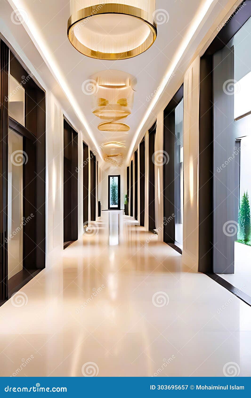 Modern Luxury Beautiful Big Bright Hallway. Generative AI Stock ...