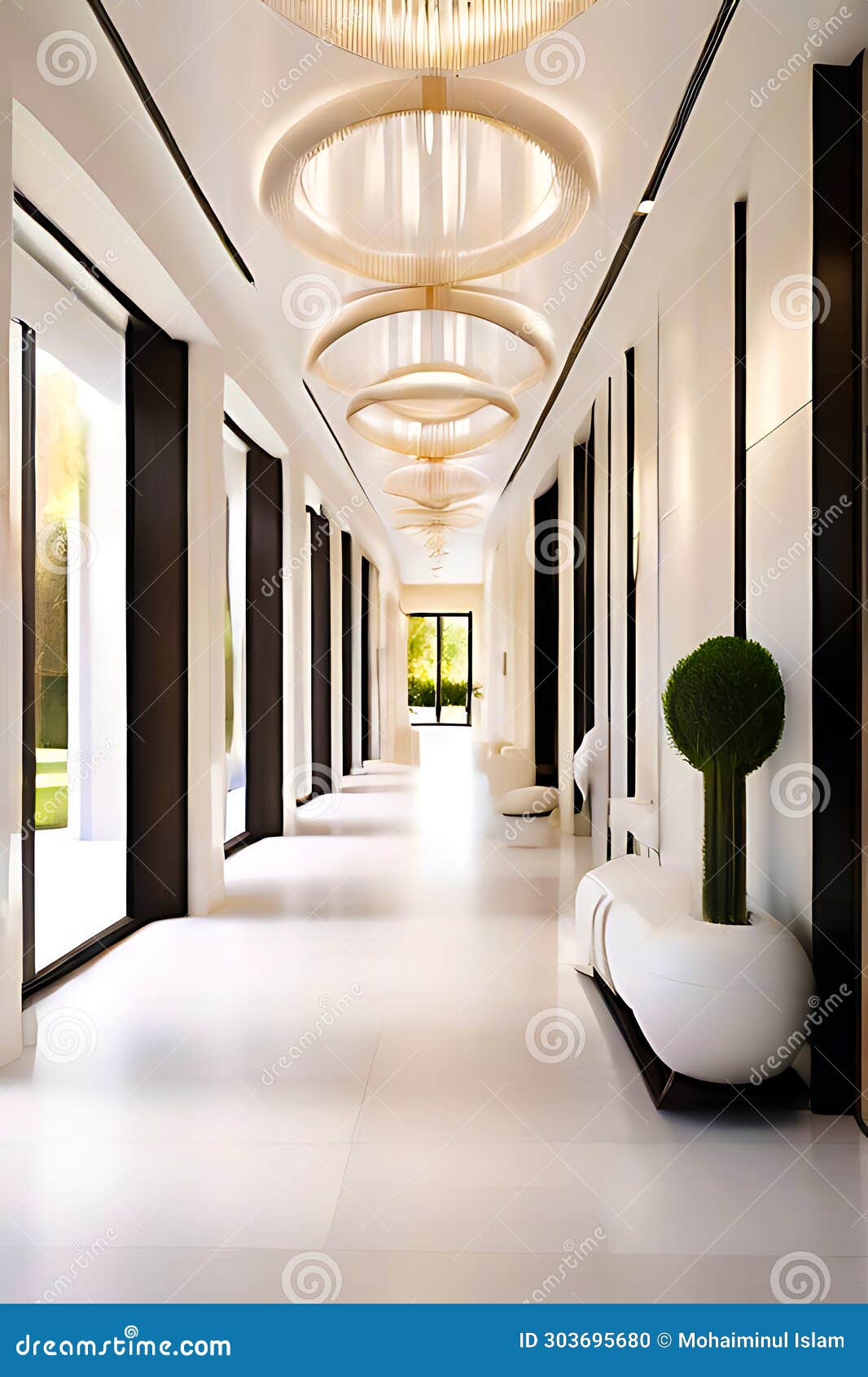Modern Luxury Beautiful Big Bright Hallway. Generative AI Royalty-Free ...