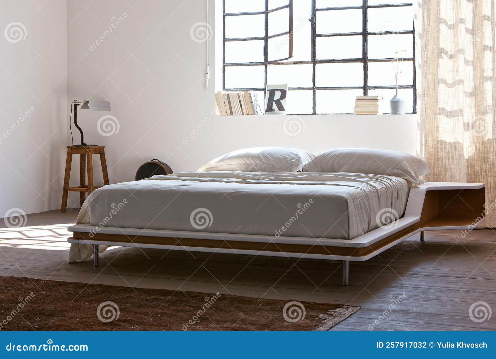 Modern Luxury Bedroom Interior in Minimal Scandinavian Style. Editorial ...