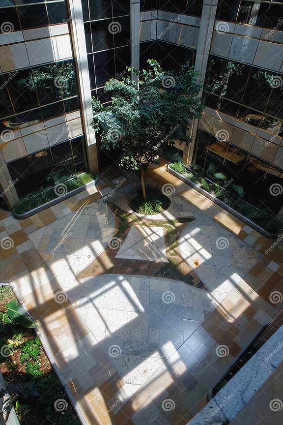 Modern Luxury Building Courtyard Featuring Triangle Architectural ...