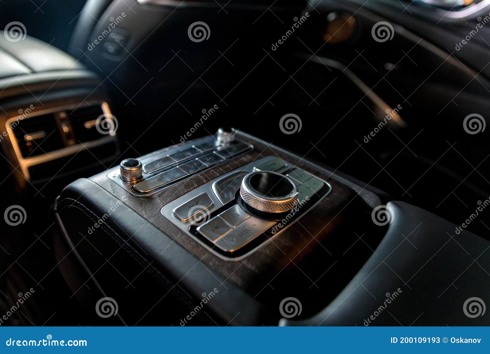 Modern Luxury Car Central Console for Rear Passengers Stock Image ...
