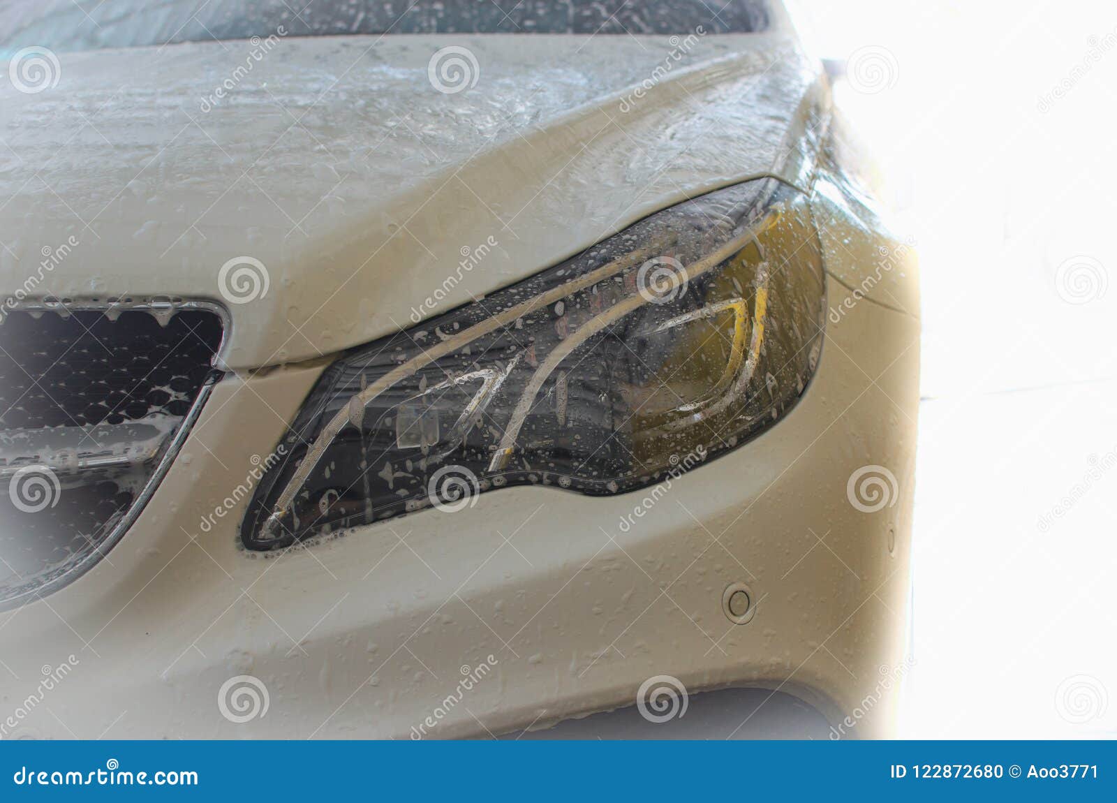 Car white headlight stock photo. Image of luxury, detail - 122872680
