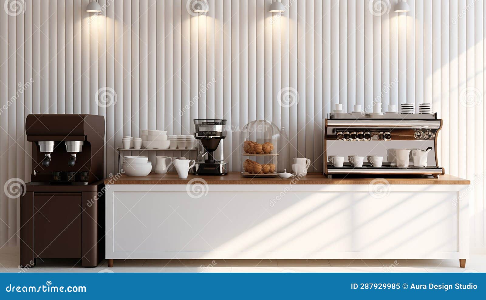 Modern Luxury Design Cafe Corrugated Counter with Espresso Machine ...