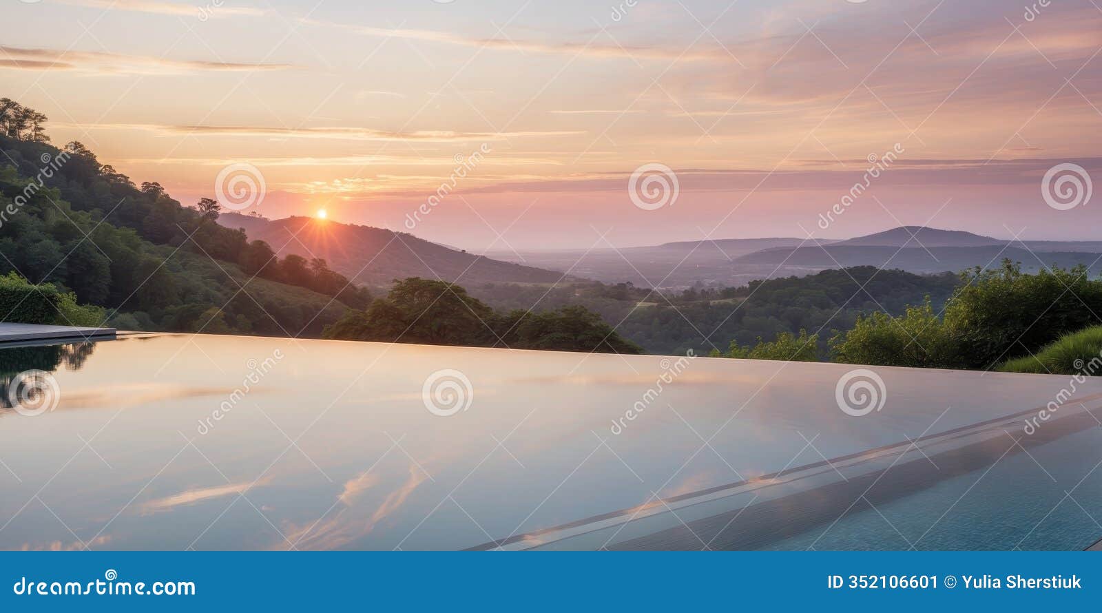 Modern Luxury Home with Infinity Pool at Sunset Overlooking Scenic ...