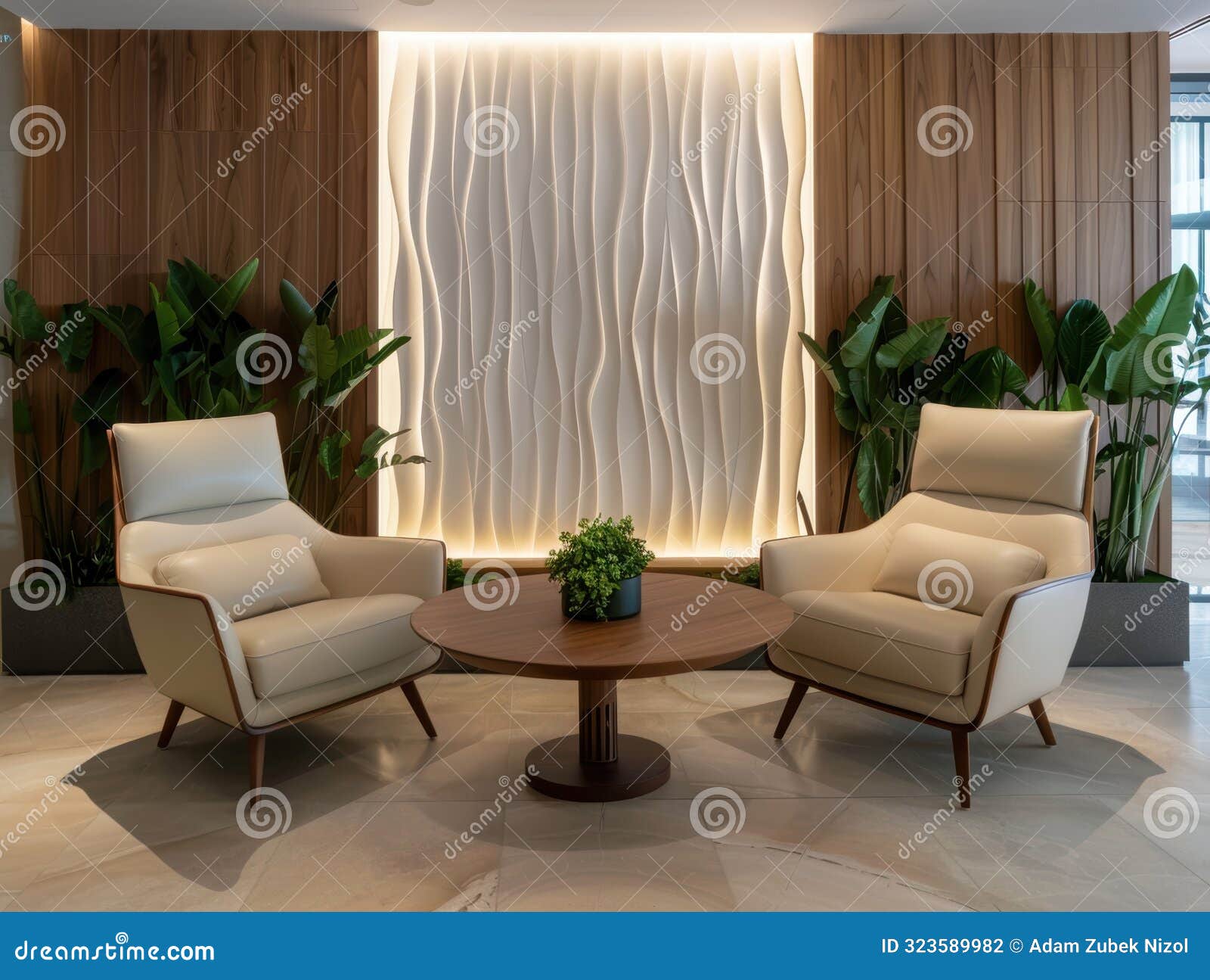 Modern Luxury Hotel Lobby with Comfortable Seating Stock Illustration ...