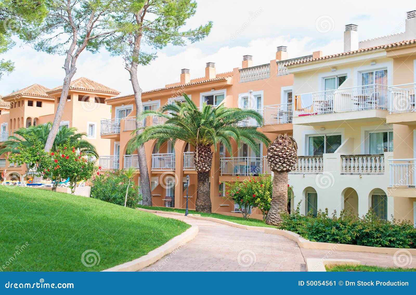 Modern luxury hotels. stock image. Image of outside, lawn - 50054561