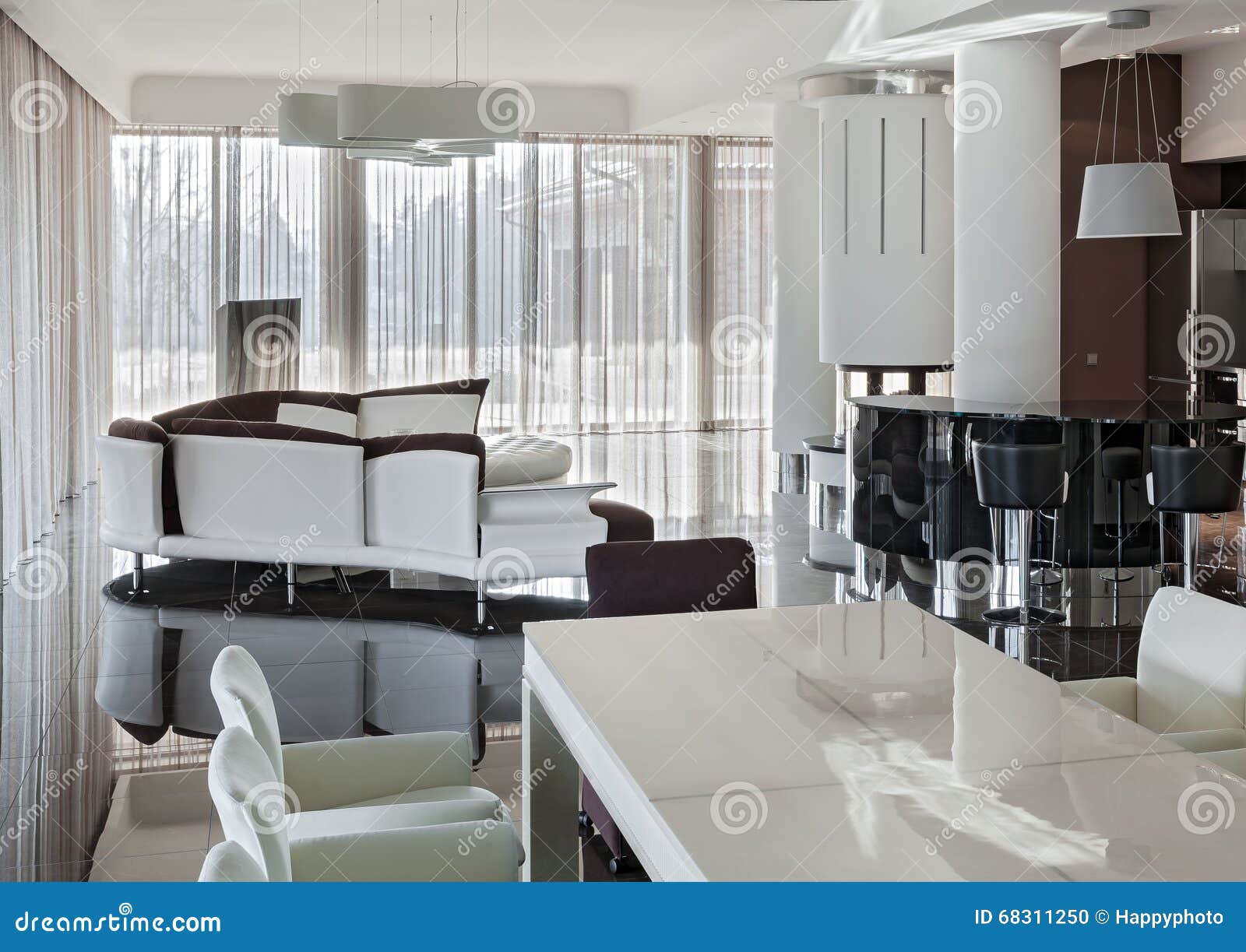 Modern Luxury Interior in Daylight Stock Photo - Image of interior ...