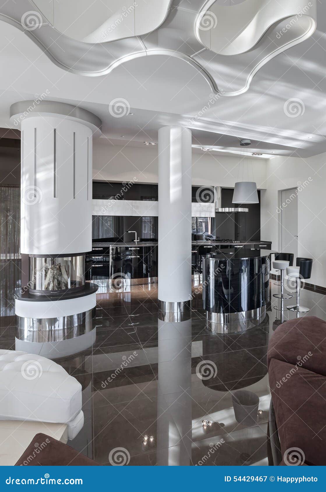 Modern Luxury Interior in Daylight Stock Image - Image of residential ...