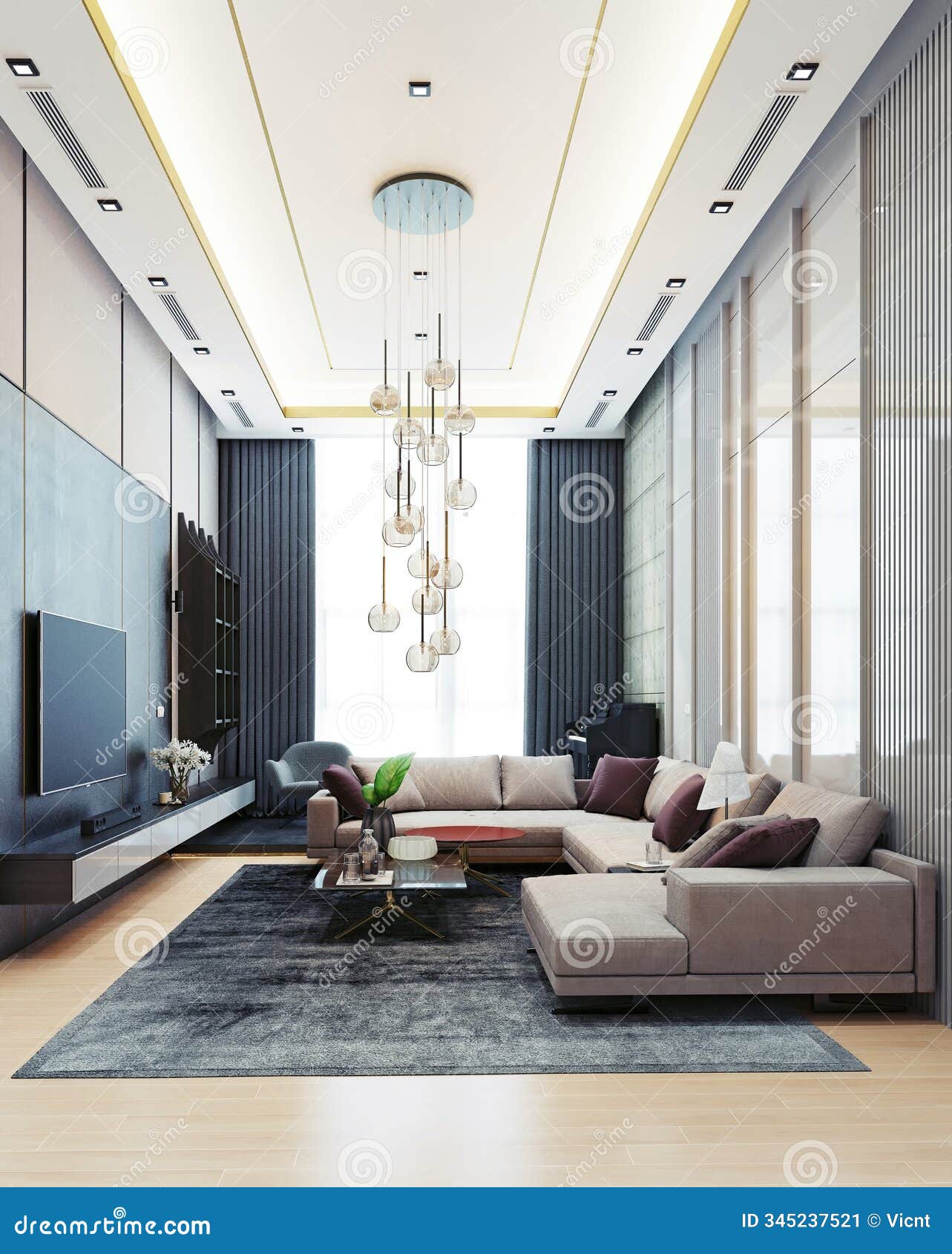 Modern Luxury Interior Design. Stock Illustration - Illustration of ...