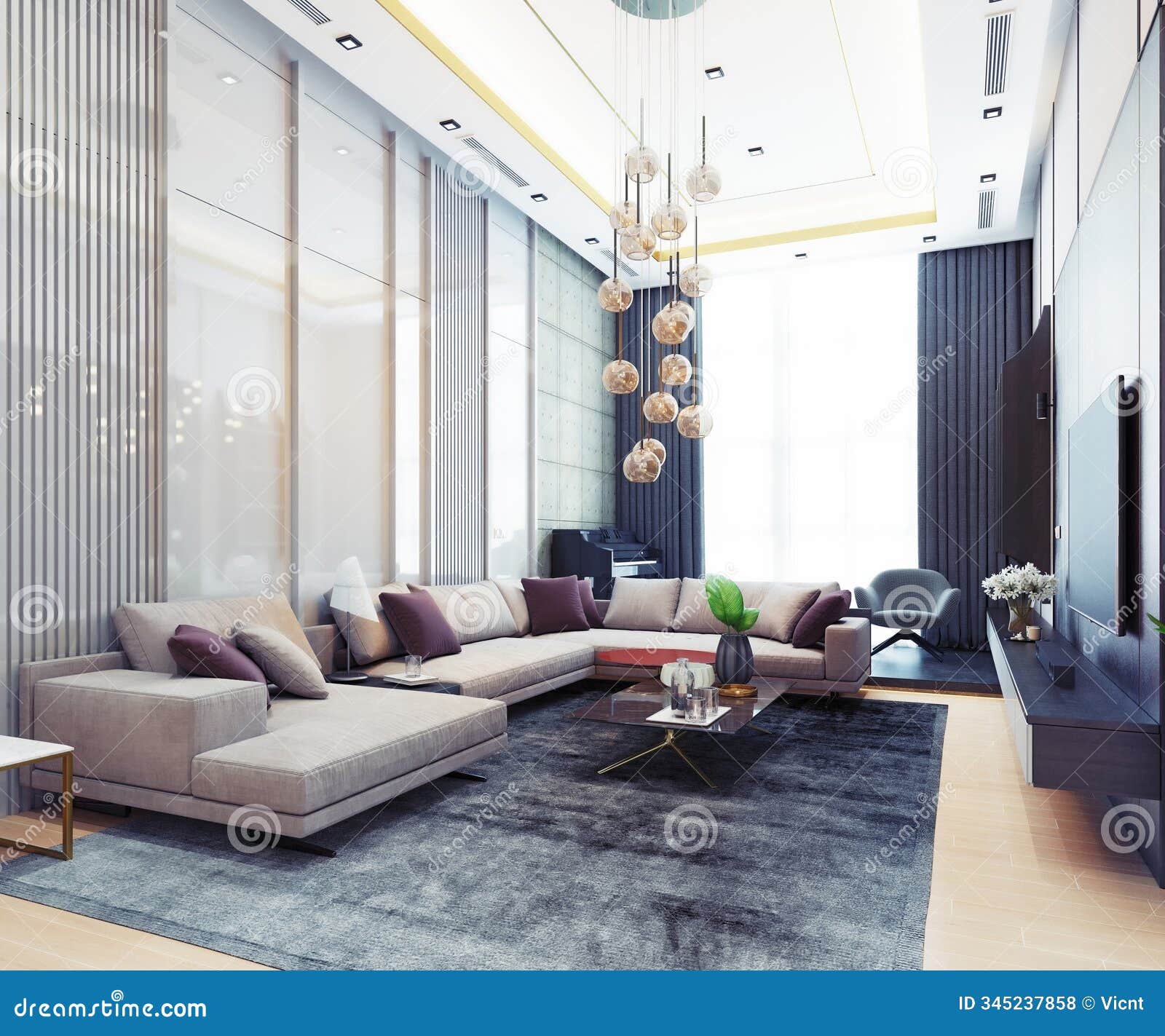 Modern Luxury Interior Design. Stock Illustration - Illustration of ...