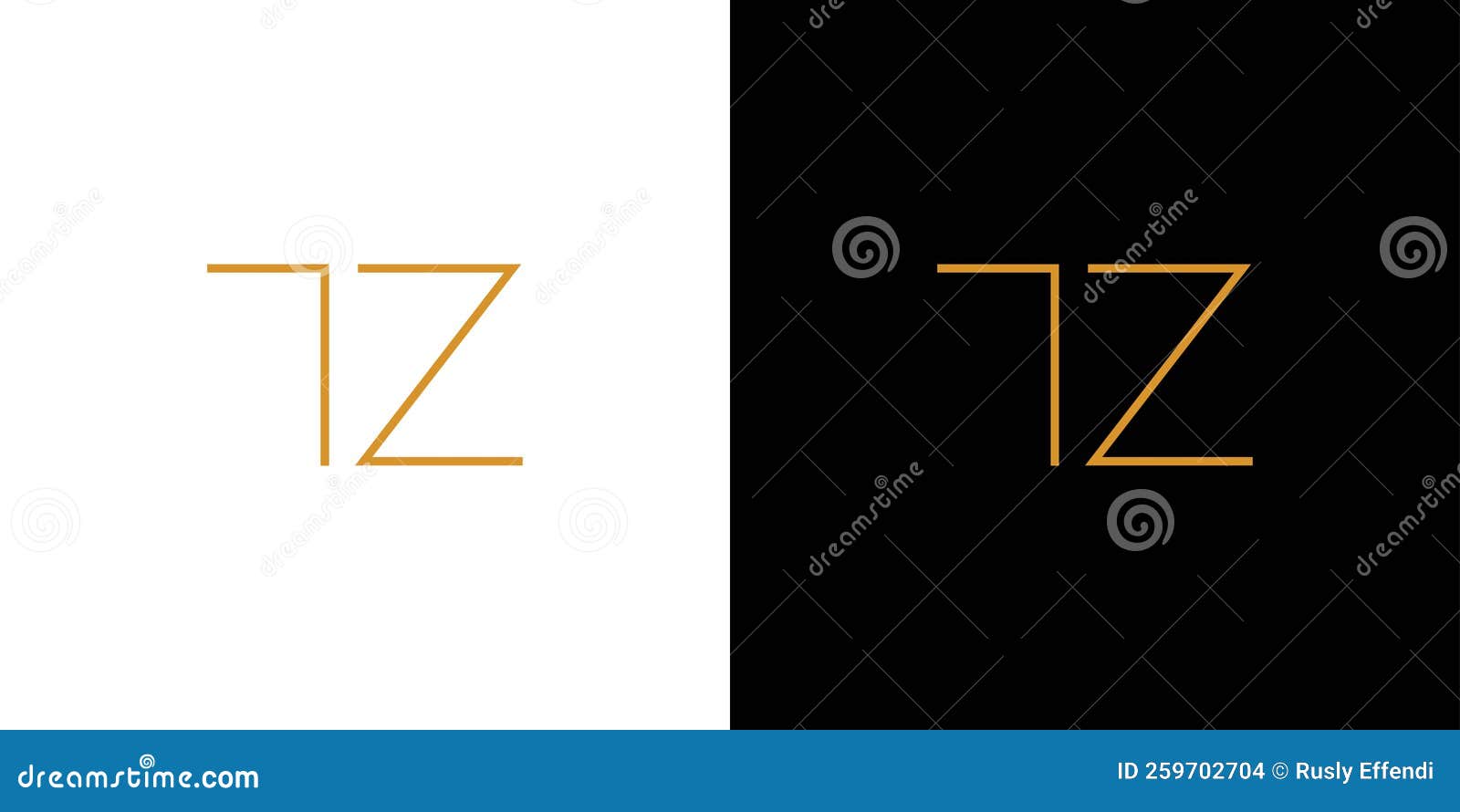 Modern and Luxury Letter TZ Initials Logo Design Stock Vector ...
