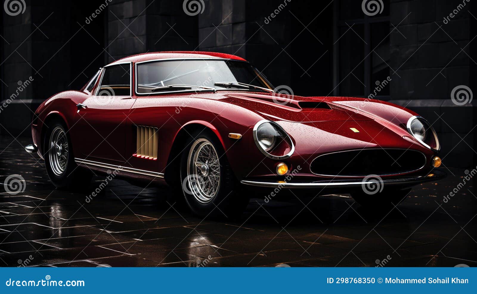Modern Luxury Red Color Super Car on Black Background Stock ...