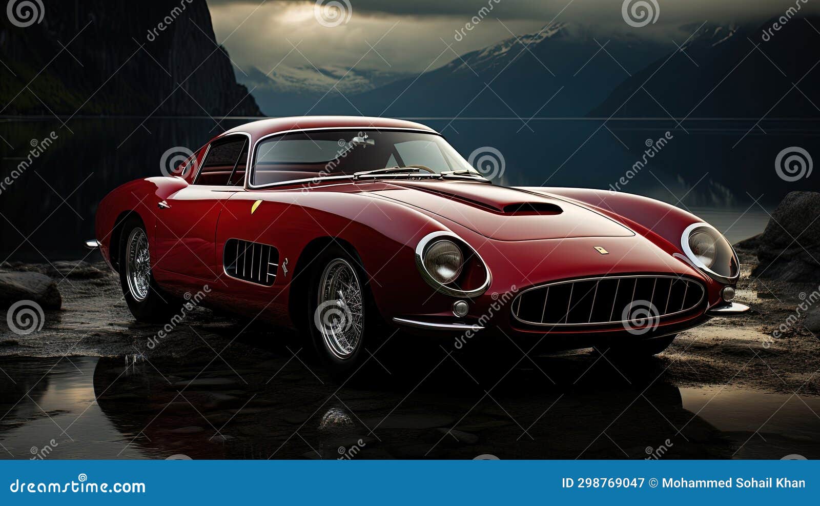 Modern Luxury Red Color Super Car on Black Background Stock Image ...
