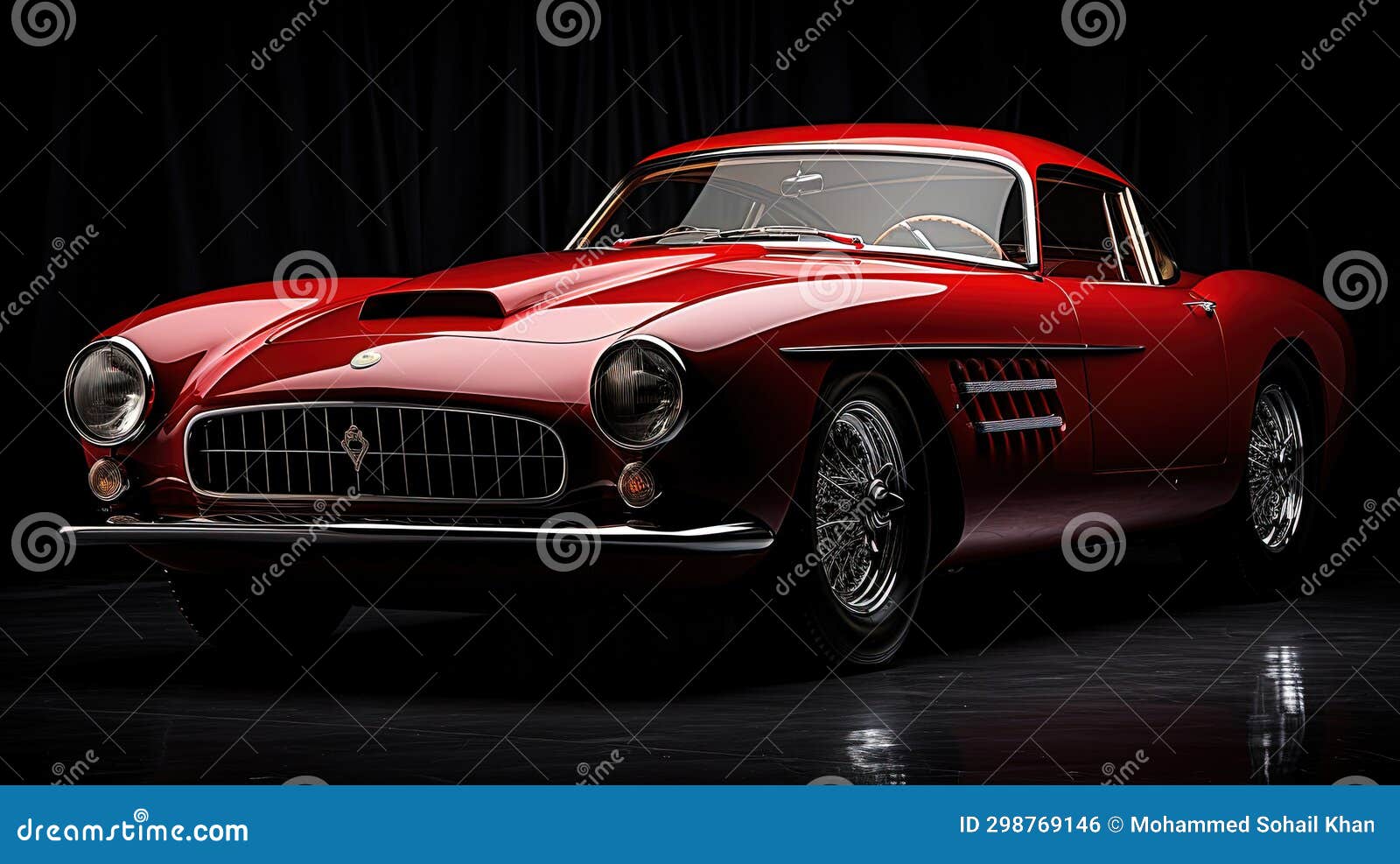 Modern Luxury Red Color Super Car on Black Background Stock ...