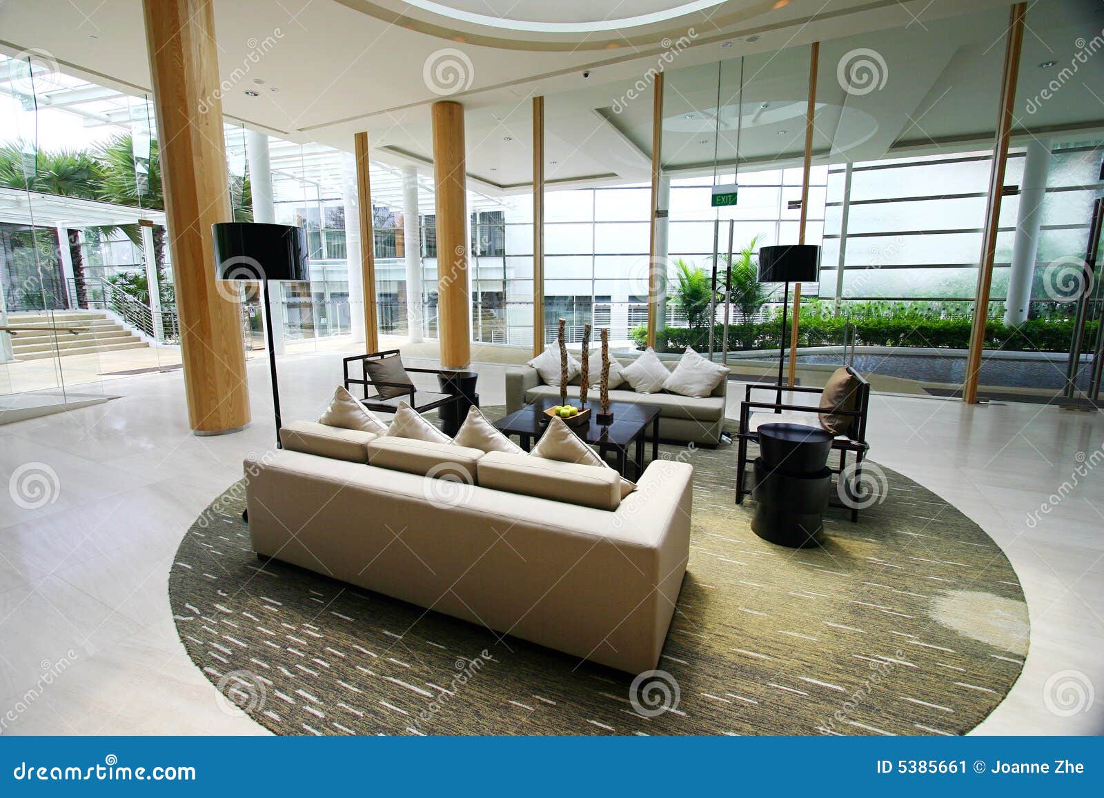 Modern Luxury Resort Interior Stock Image - Image of entrance, cool ...