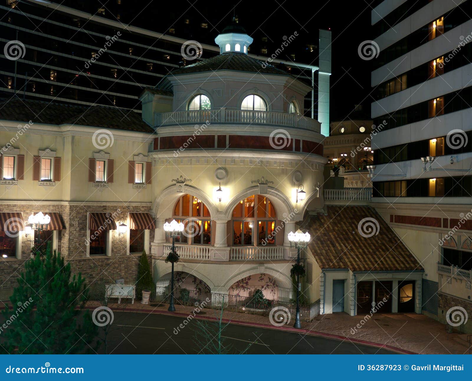 Modern Luxury Restaurant Building Stock Image - Image of windows, curb ...